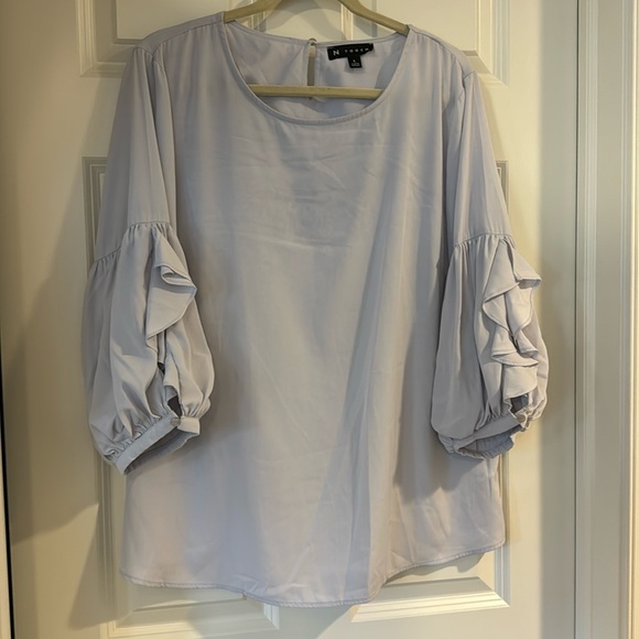 Tops | Light Gray Blouse L | Poshmark